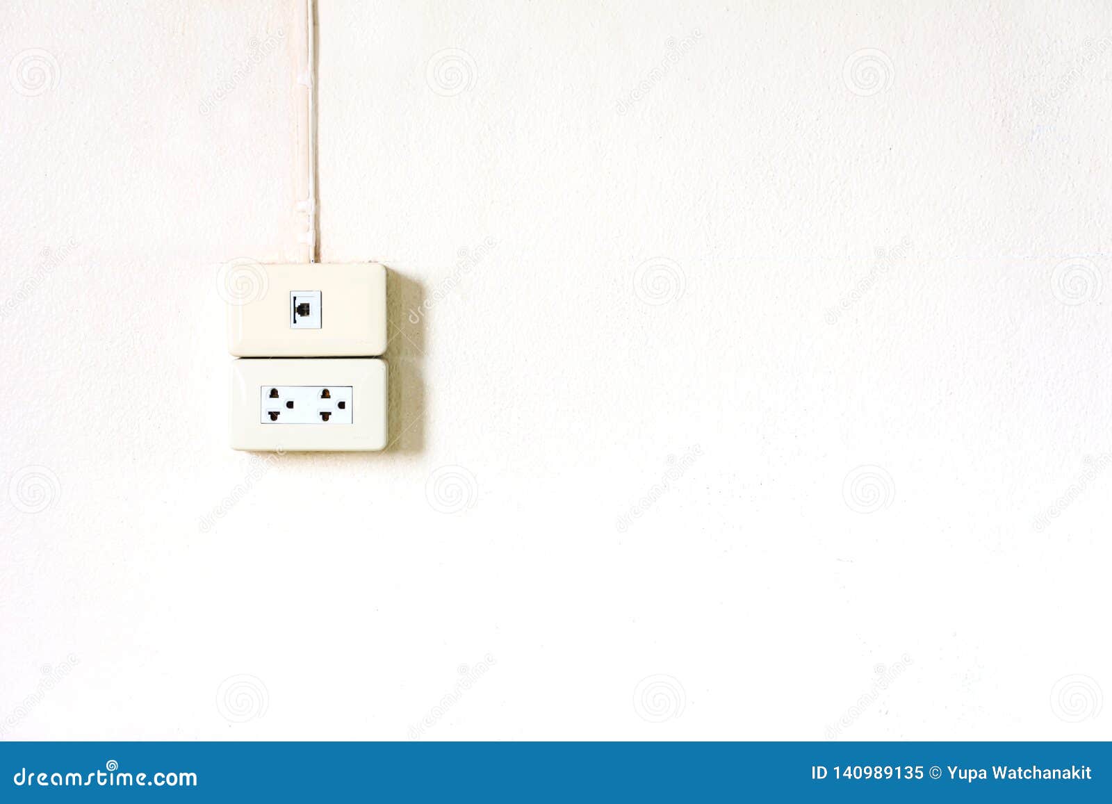 Wall Socket and Internet Outlet Stock Image - Image of connect, object ...