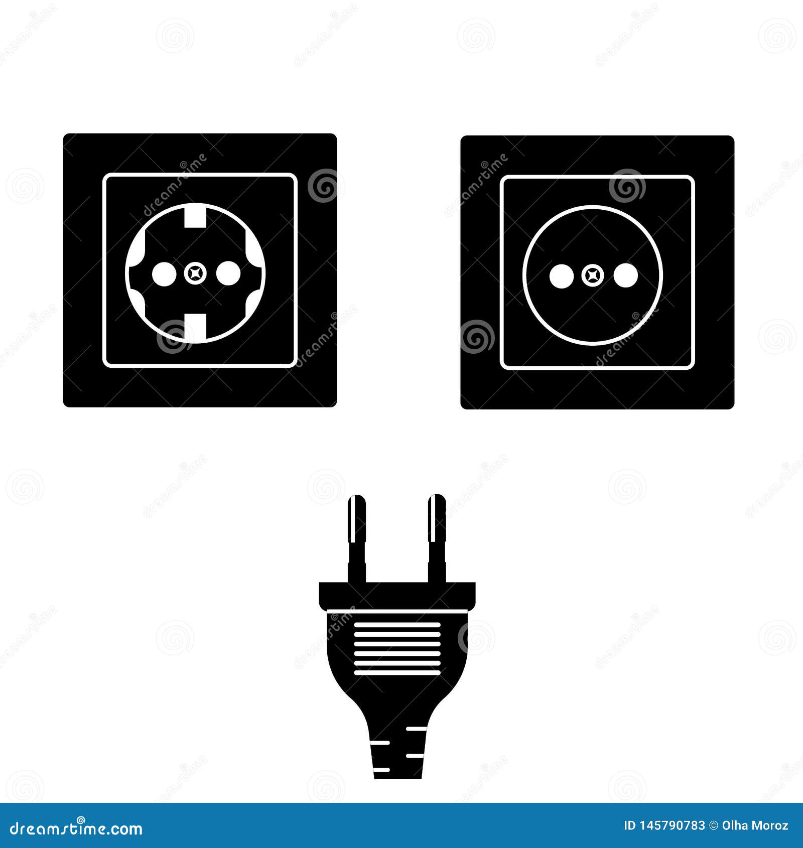 Wall Socket and Plug Isolated Icons Stock Illustration - Illustration ...