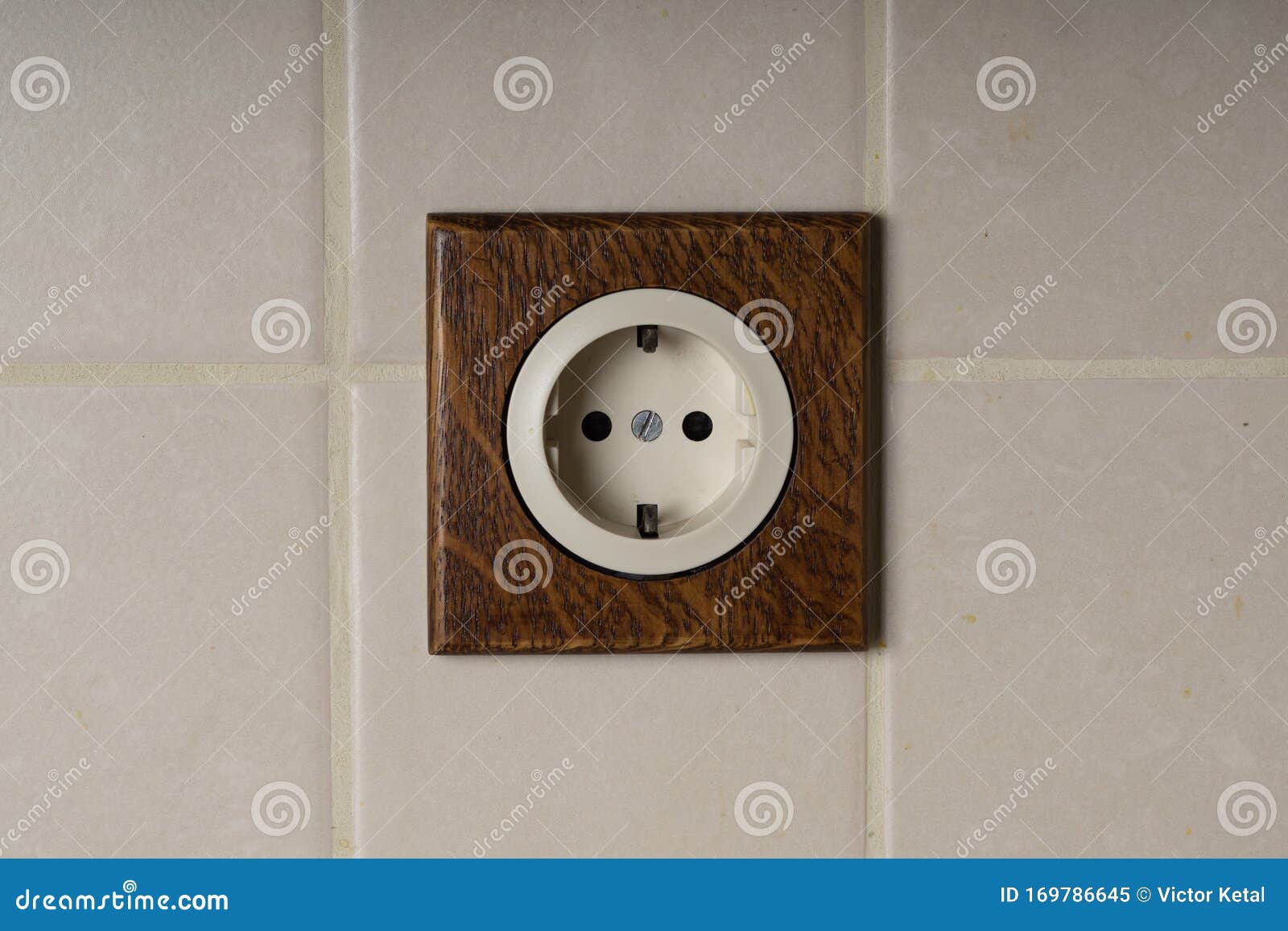 Wall Socket . the Process of Installing an Electrical Outlet Stock ...