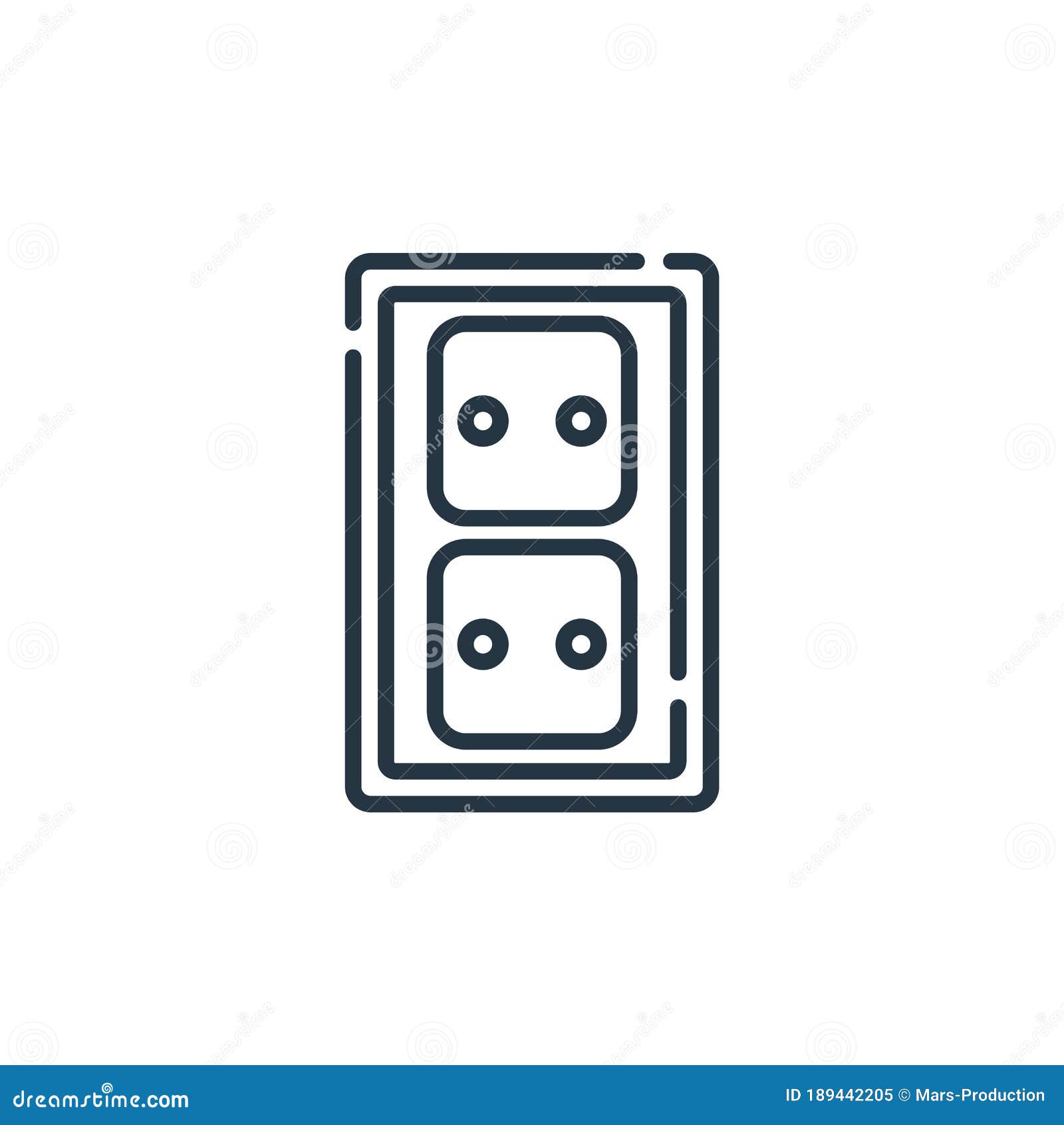 Wall Socket Vector Icon Isolated on White Background. Outline, Thin ...
