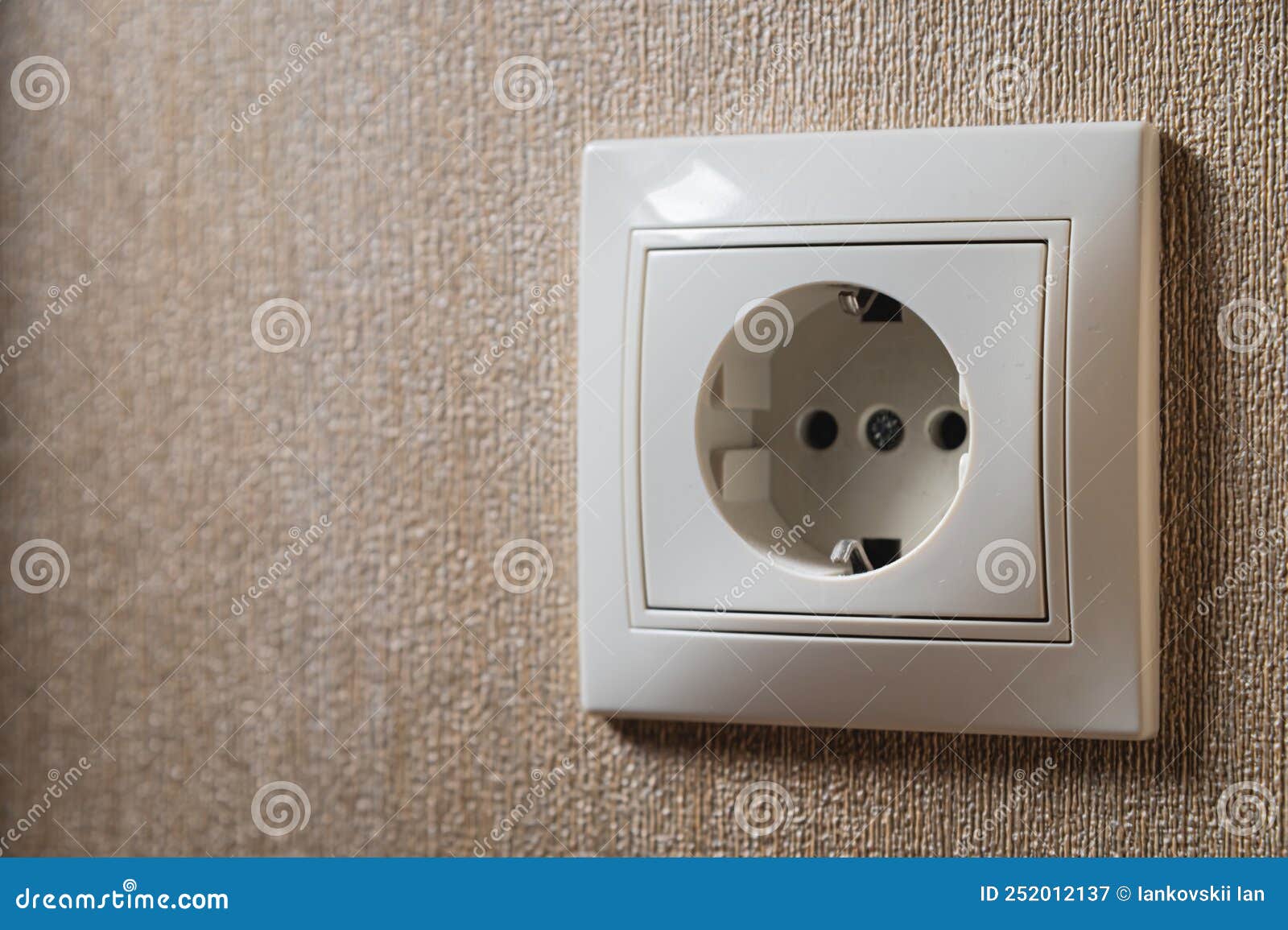 Wall Socket, White Electric Socket on Wallpaper Background Stock Image ...