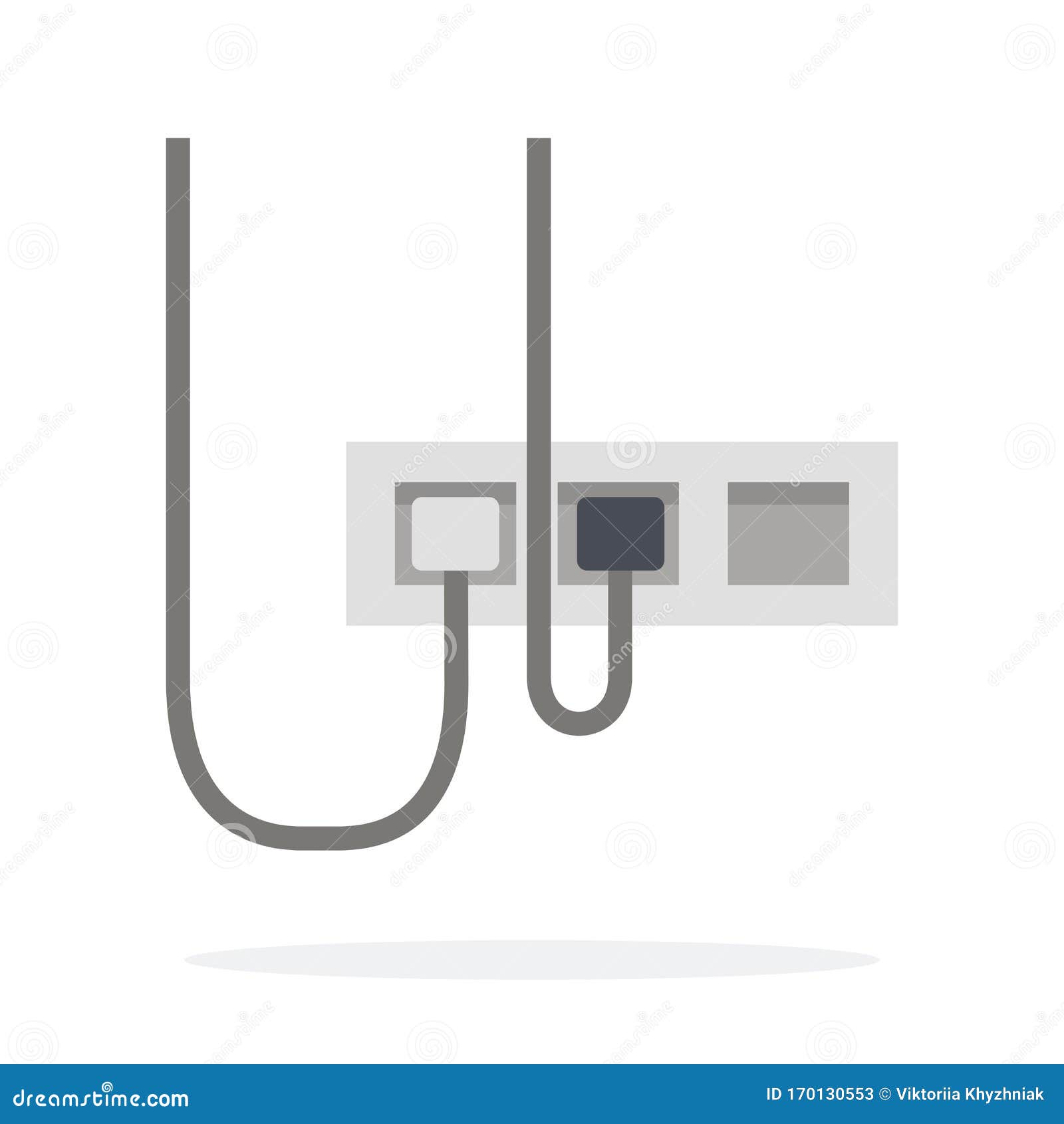 Wall Sockets and Electrical Wires Stock Vector - Illustration of black ...