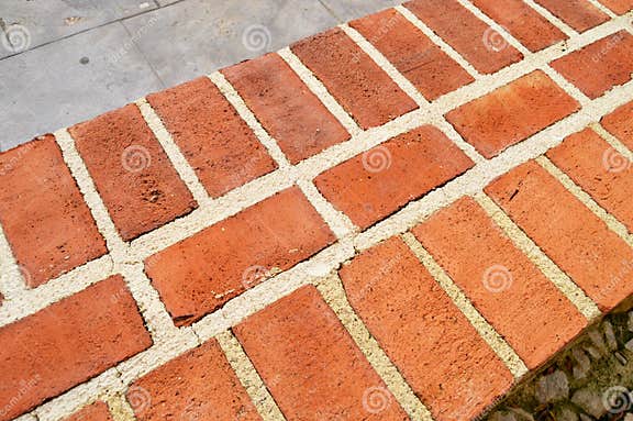 Brick Wall Seen from Above Diagonally. Stock Image - Image of textured ...
