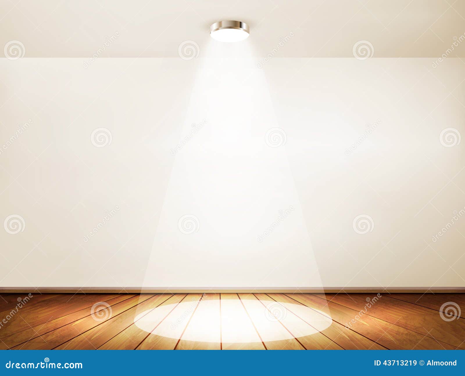 Wall with a Spotlight and Wooden Floor. Stock Vector - Illustration of ...