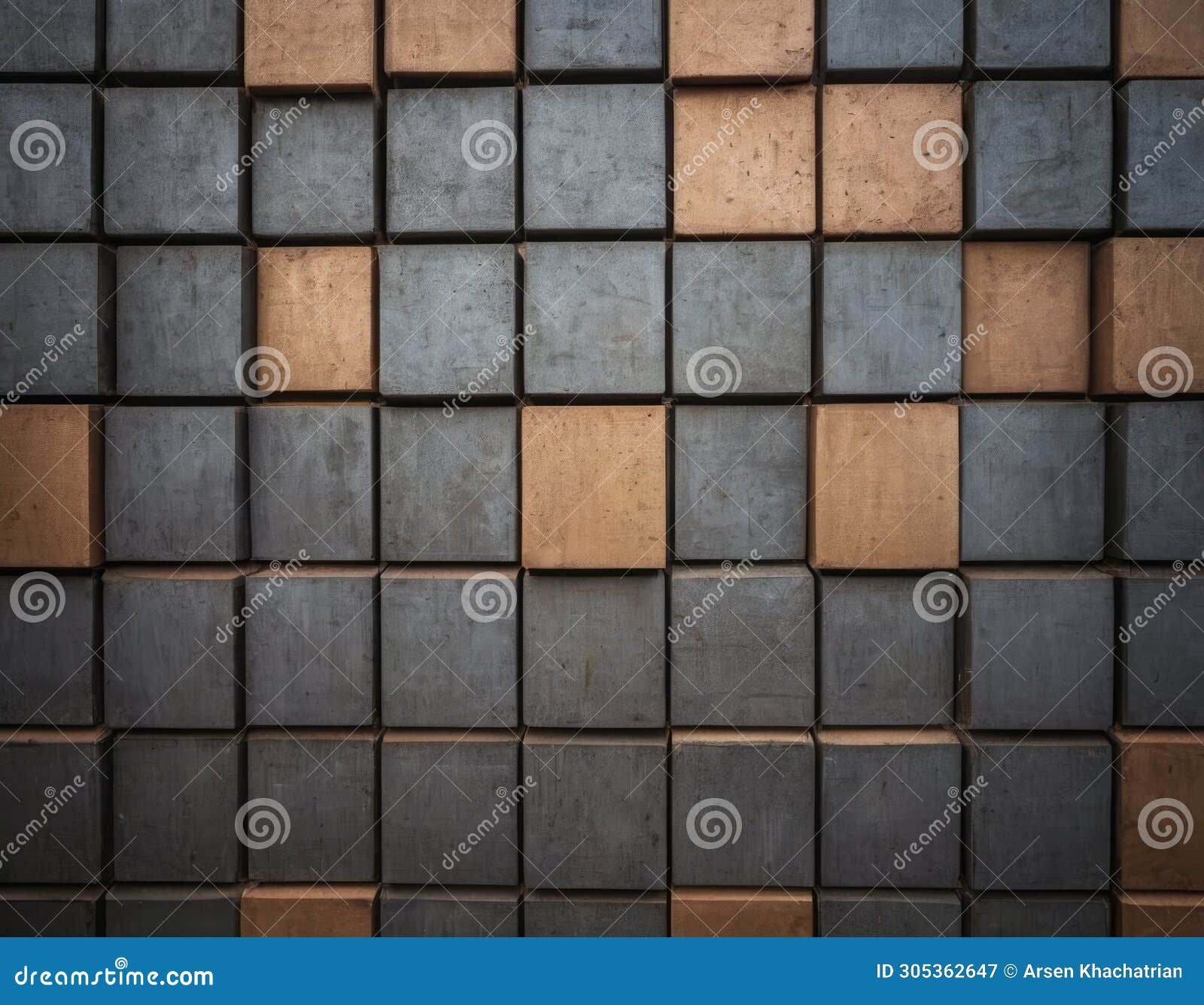 A Wall of Square Concrete Blocks. Background Stock Illustration ...