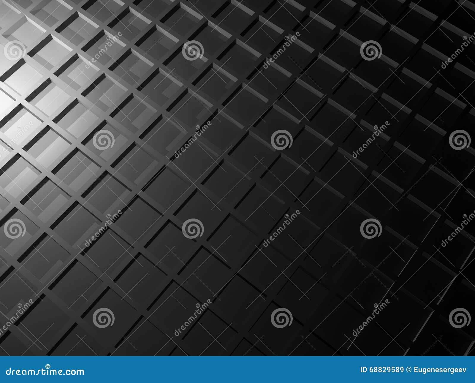 Wall with Square Relief Pattern, 3d Illustration Stock Illustration ...