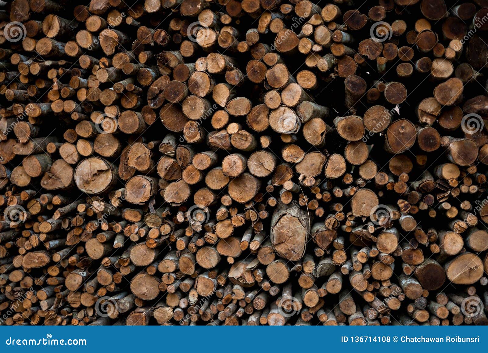 Wall of Stacked Wood Logs As Background Stock Photo - Image of rural ...