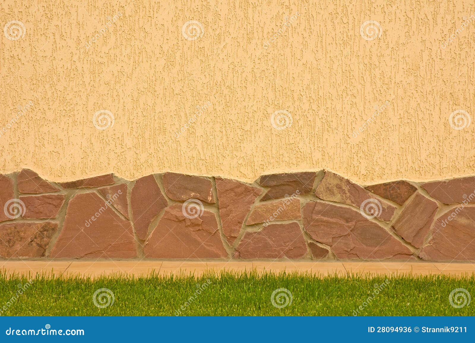A wall with a stone border stock photo. Image of plaster - 28094936