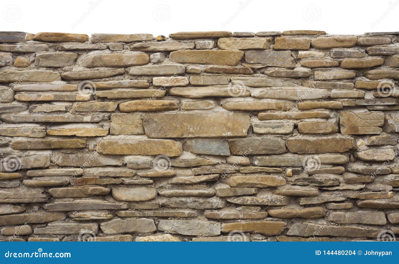 Wall of Stone Isolated on White Stock Photo - Image of construction ...