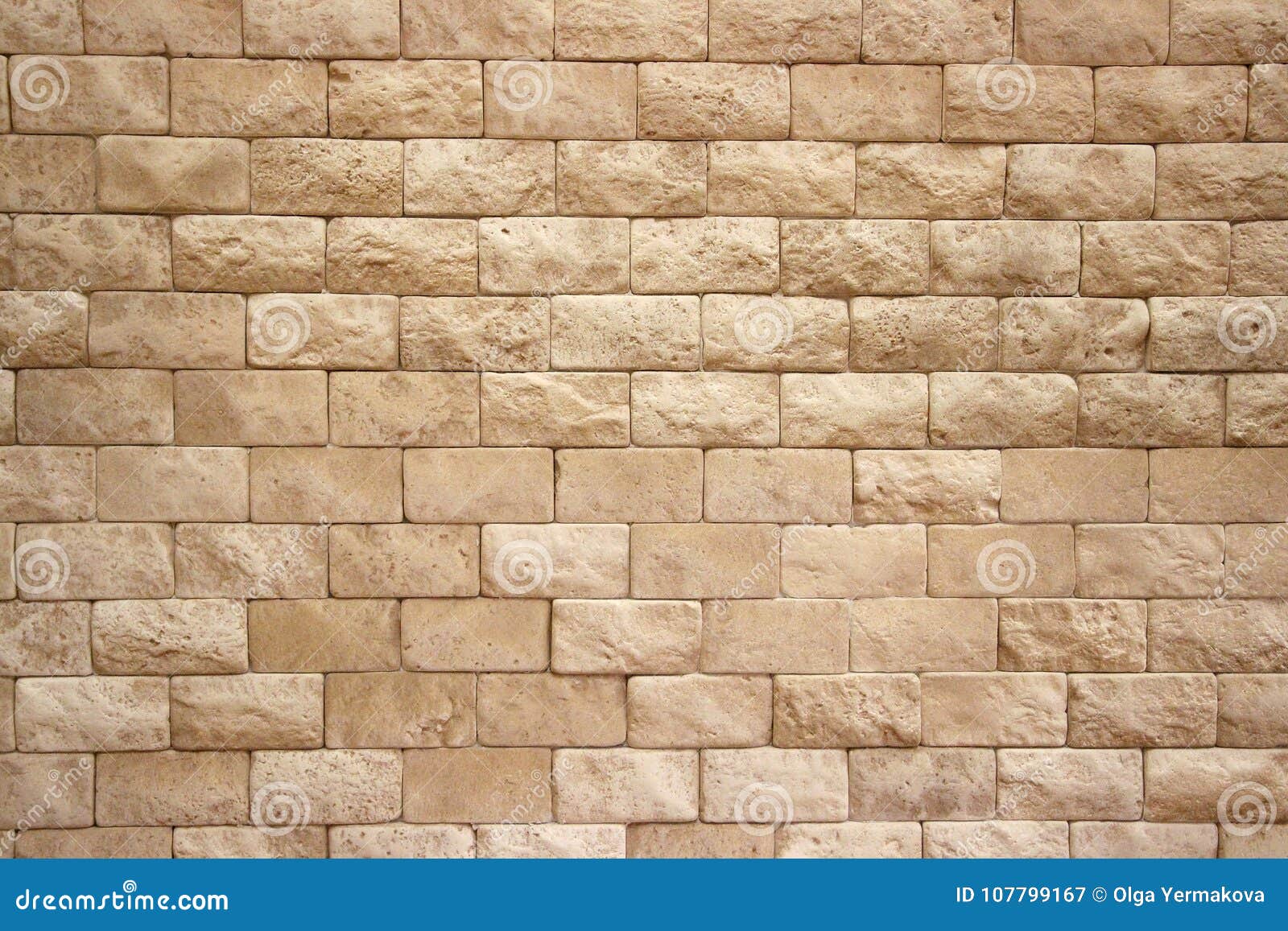 The Pattern is a Brick Wall of Beige Color. Stock Image - Image of ...