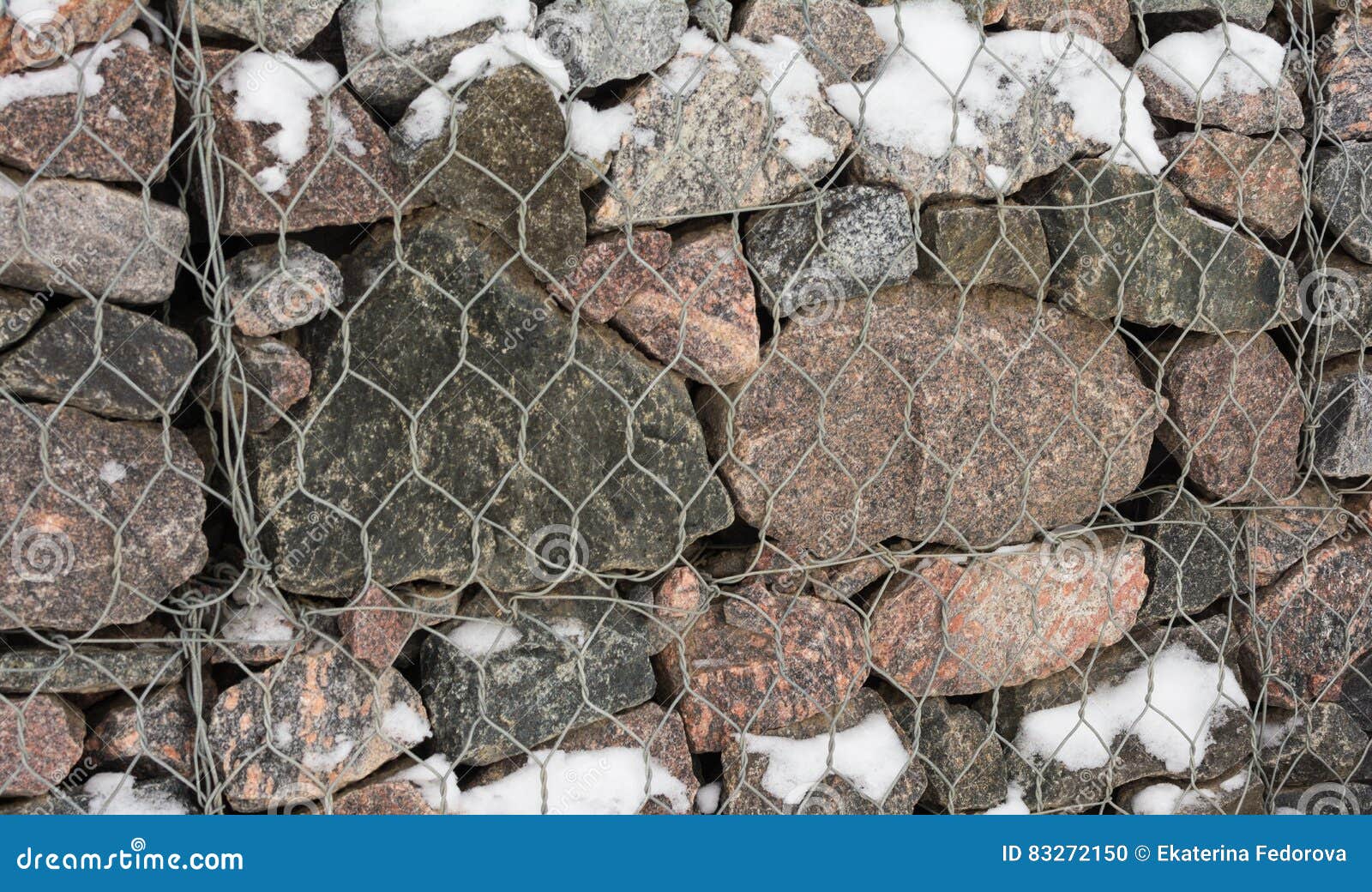 Wall of Stones, Gabion Unusual Stonework, Stock Photo - Image of ...