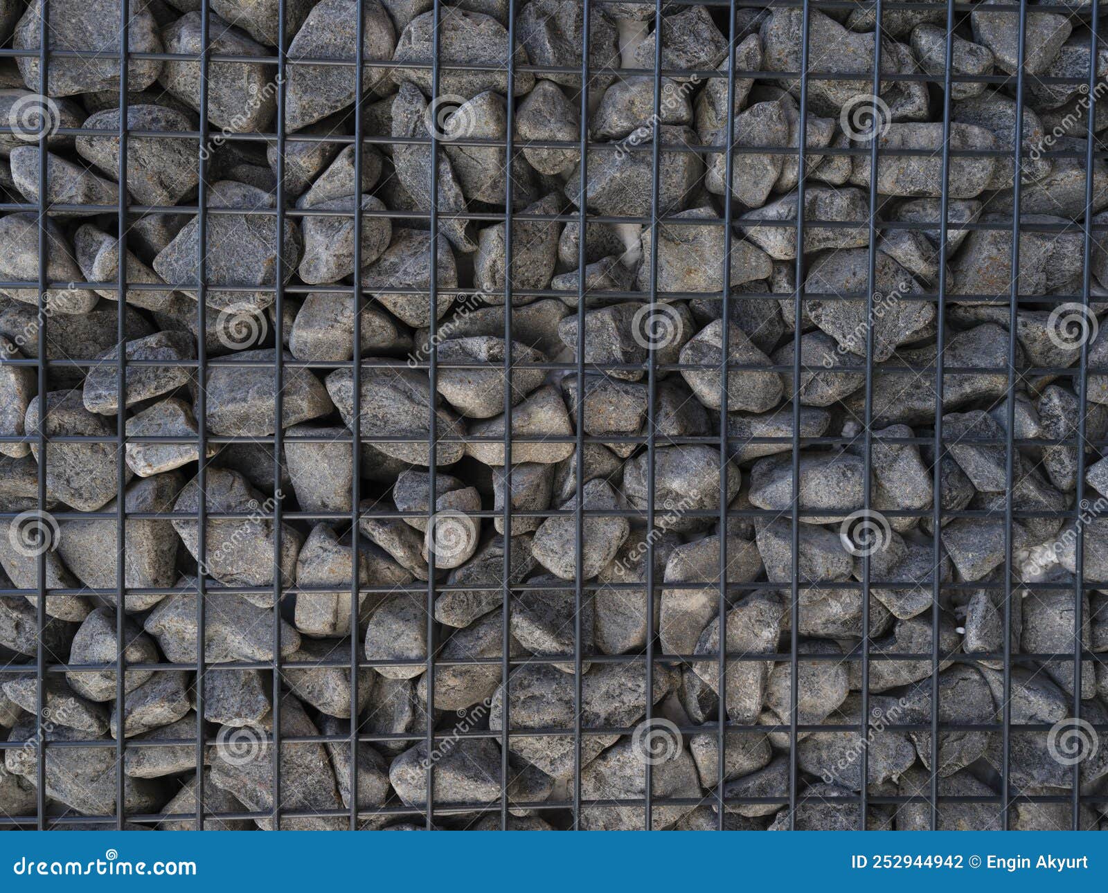 A Wall of Stones Inside the Iron Barrier Stock Photo - Image of ...