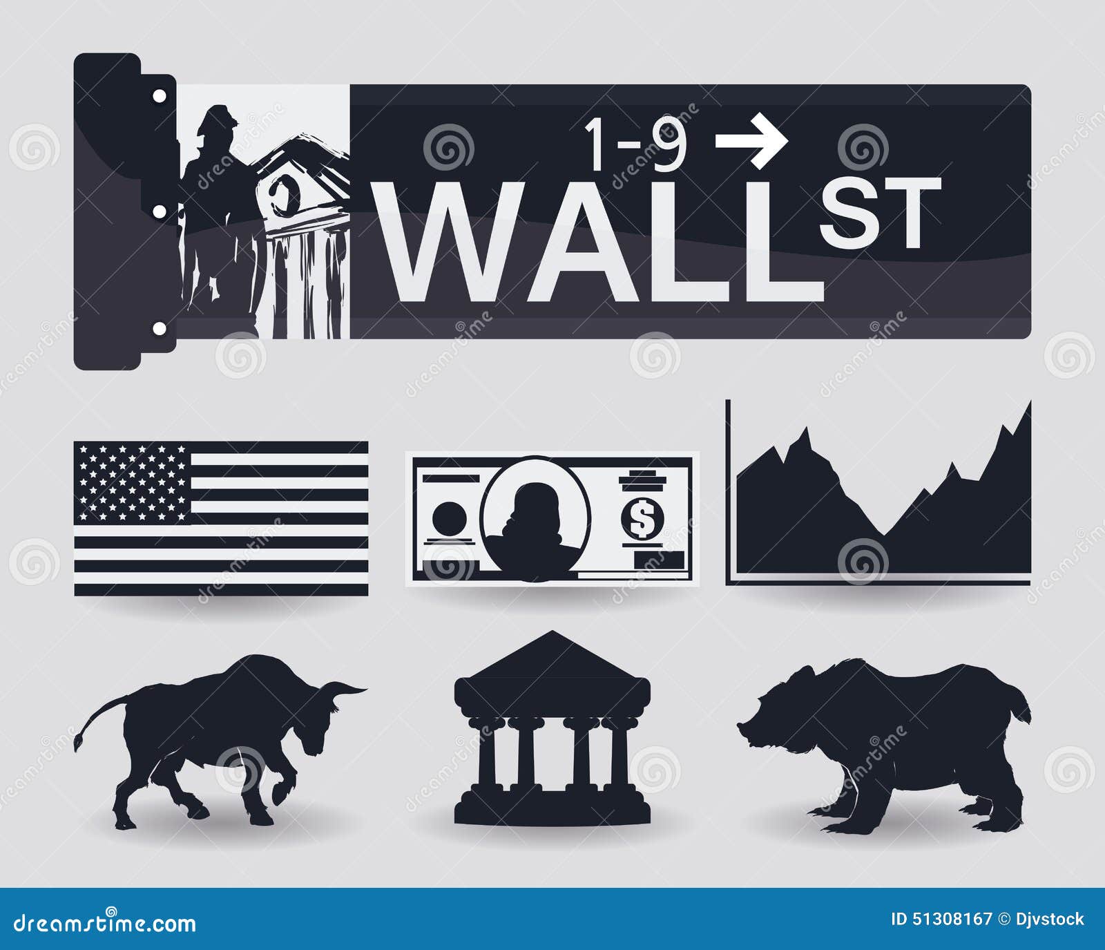 Wall Street Design, Vector Illustration. Stock Vector - Illustration of ...