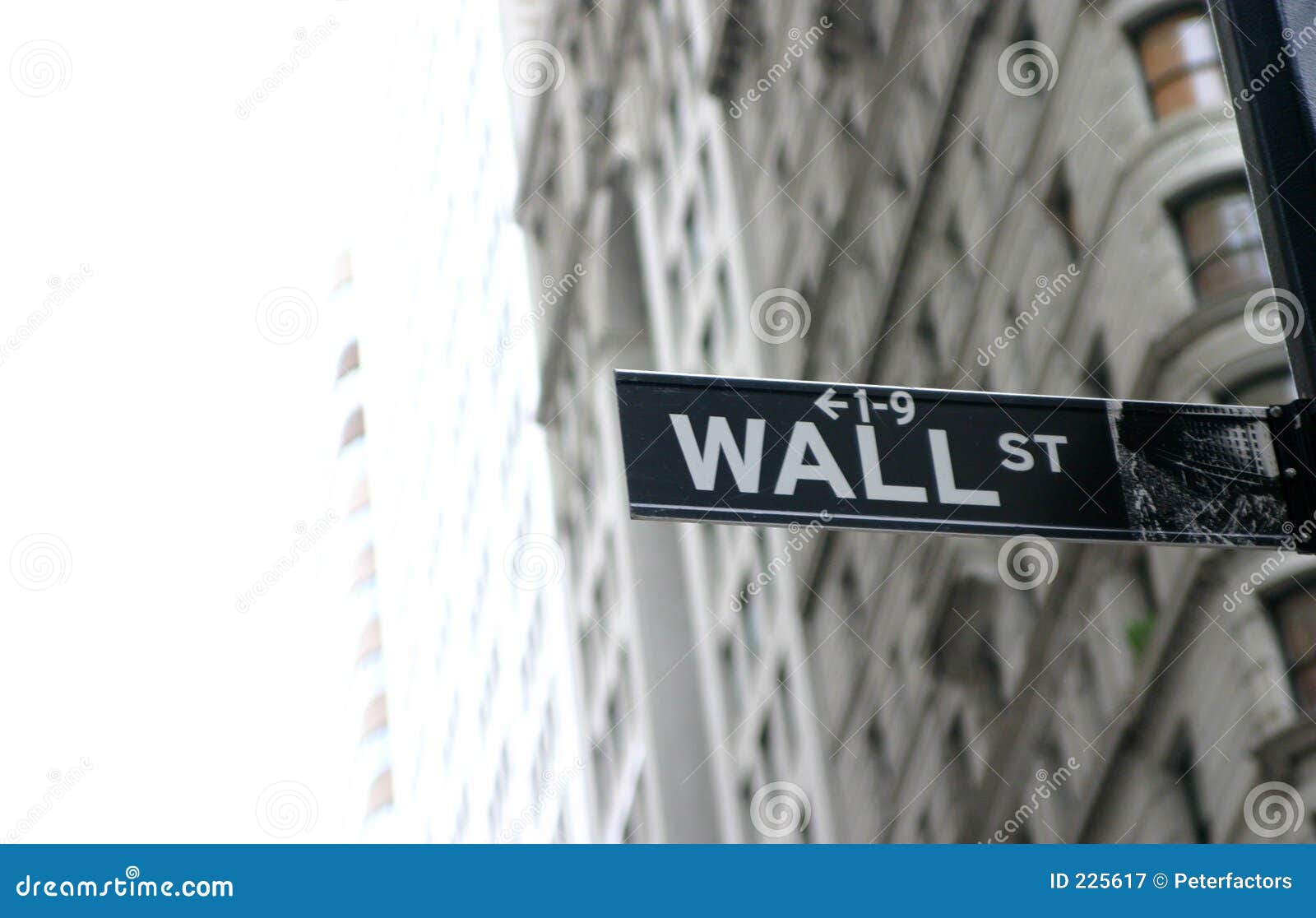 Wall street sign editorial photography. Image of trading - 225617