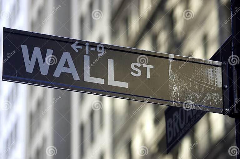 Wall street sign editorial stock photo. Image of city, corner - 349978