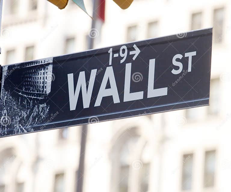 Wall street sign editorial stock image. Image of nasdaq - 7546044