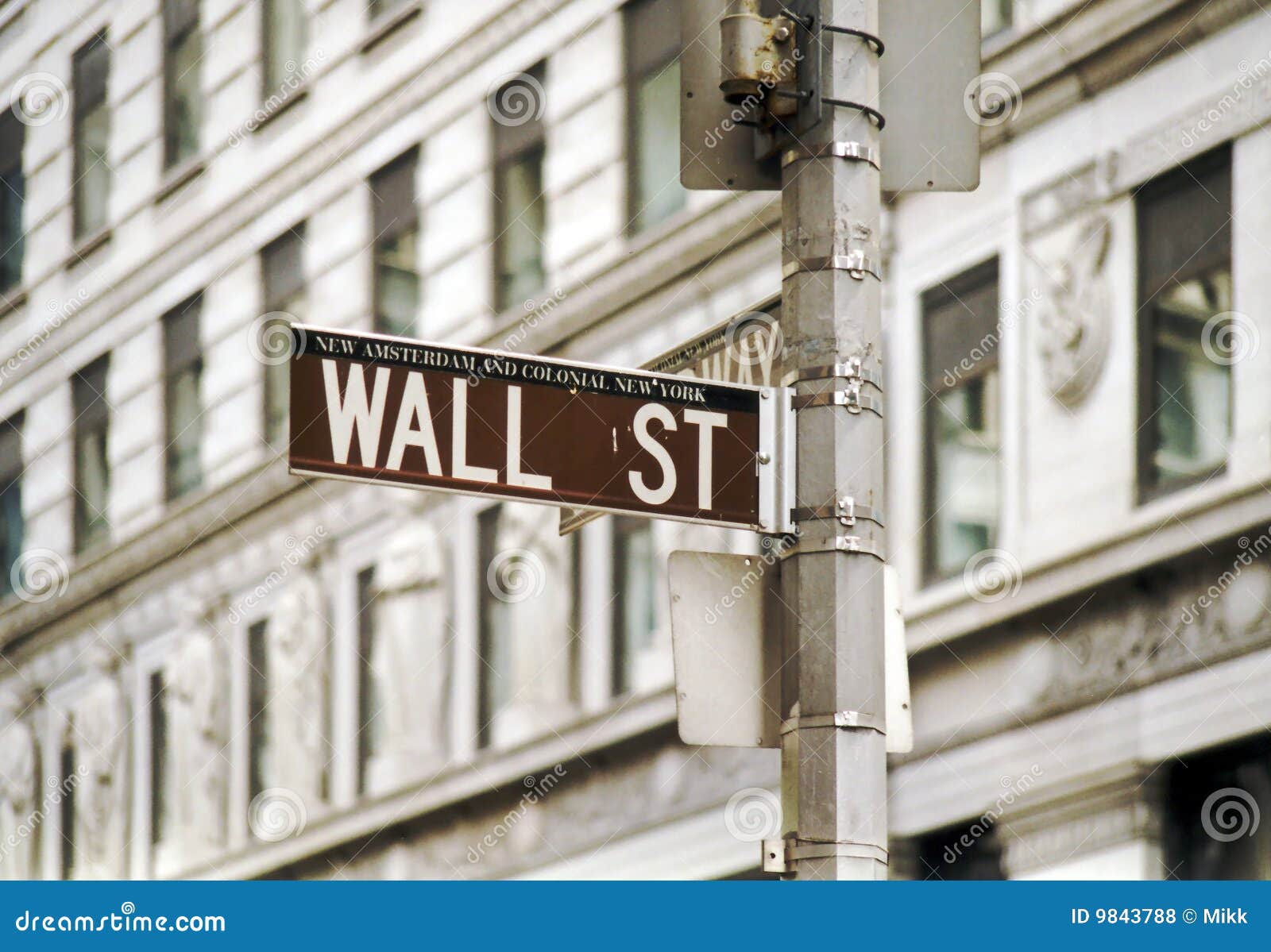 Wall street sign stock photo. Image of manhattan, travel - 9843788