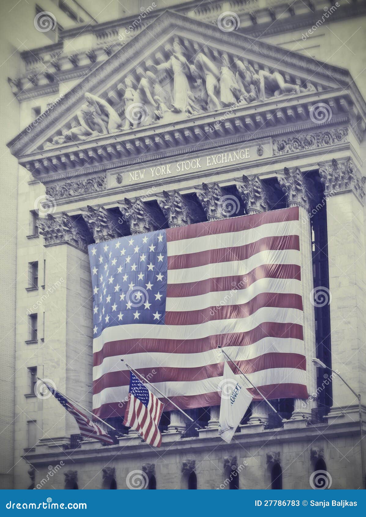 Wall Street Sign with American Flags Editorial Stock Photo - Image of ...
