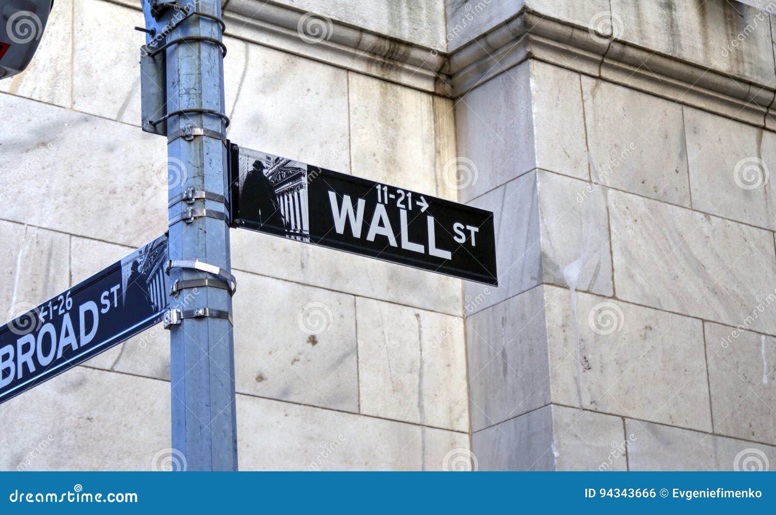 Wall Street sign editorial photo. Image of manhattan - 94343666