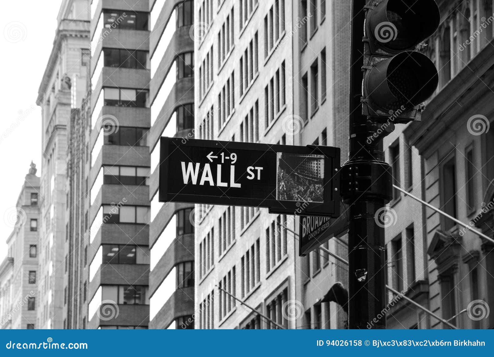 Wall Street sign stock photo. Image of york, street, buildings - 94026158