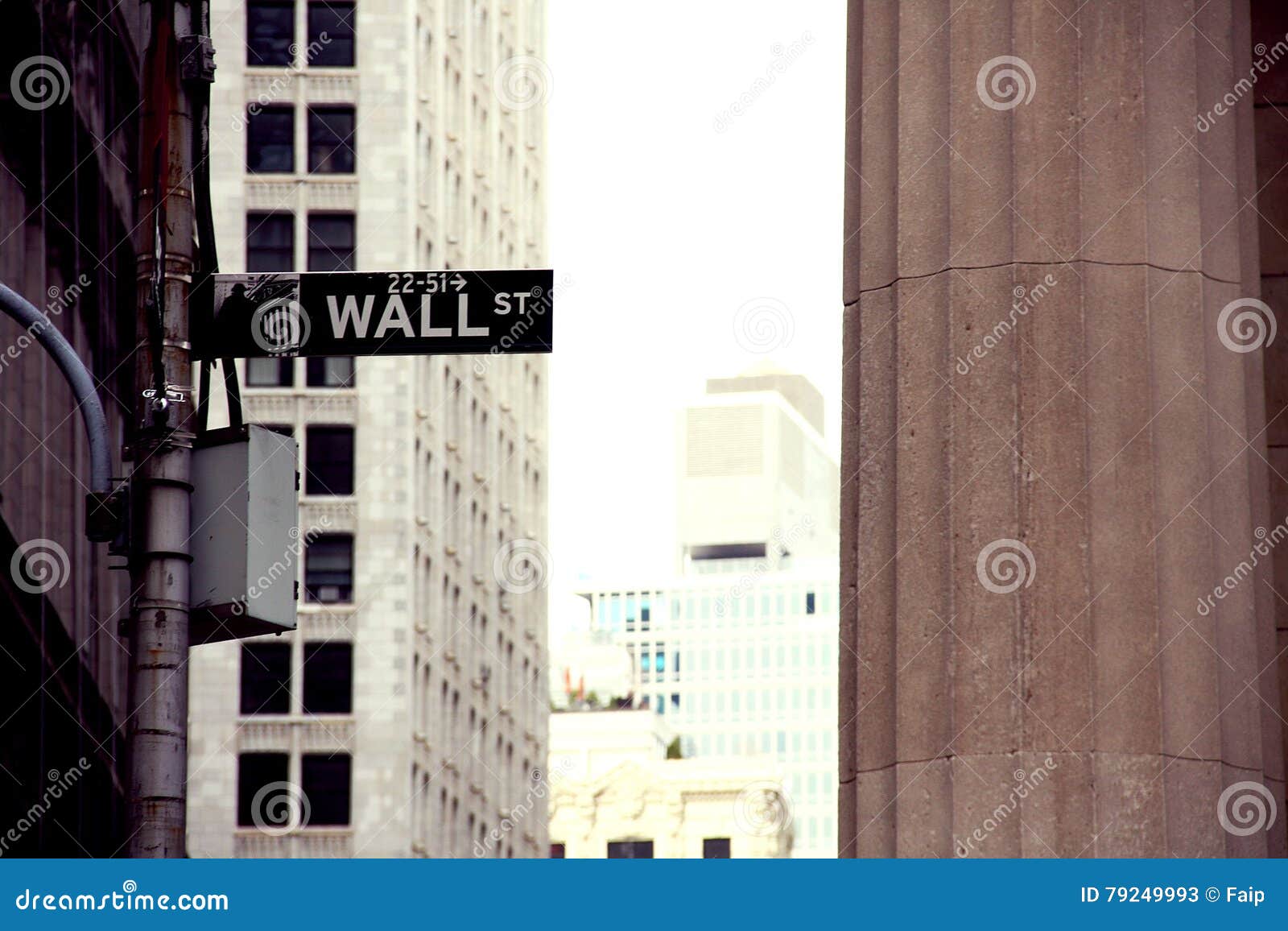 Wall street sign stock image. Image of street, manhattan - 79249993