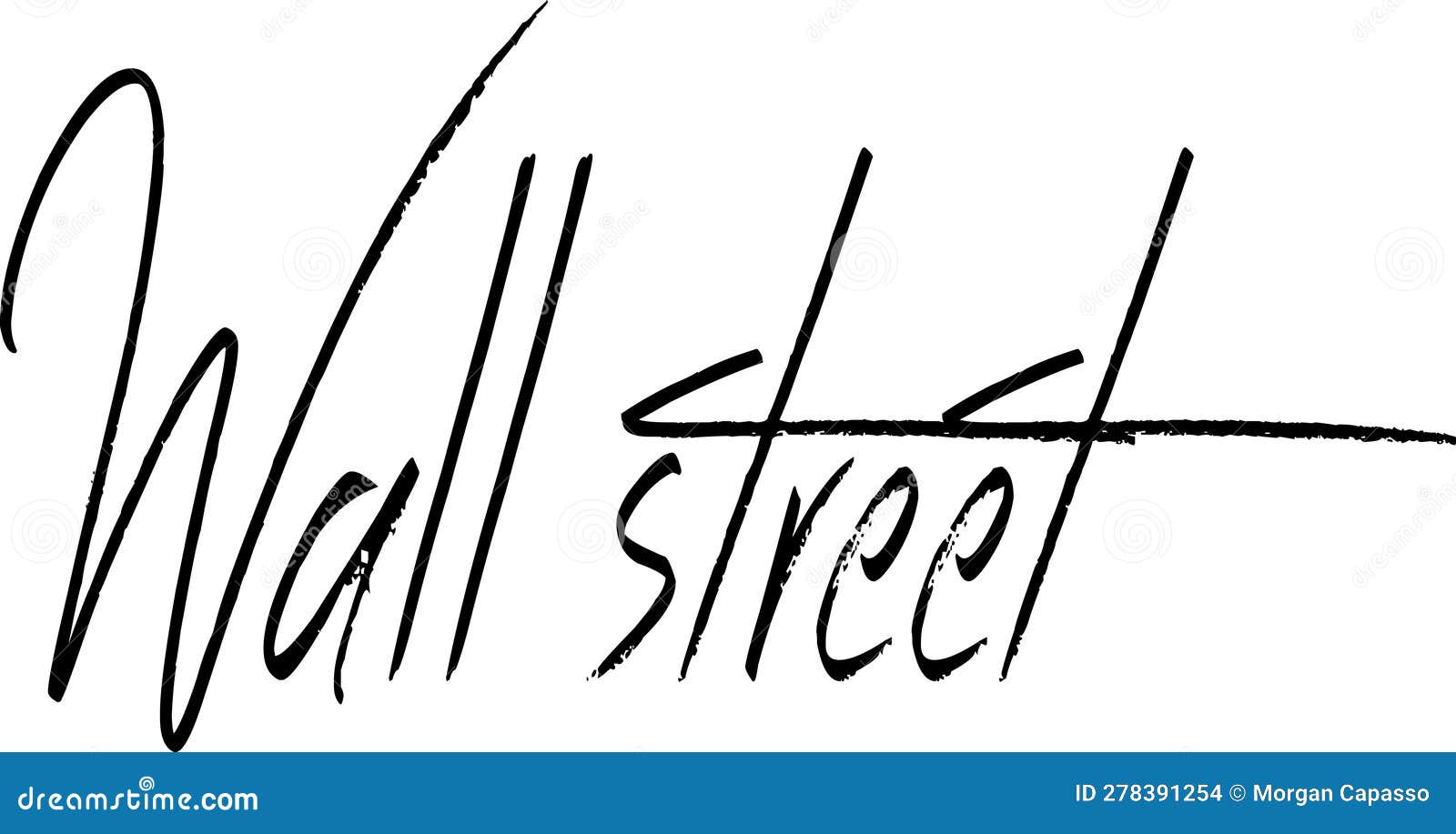 Wall Street Finacial DistrictNew York Text Sign Illustration Stock ...