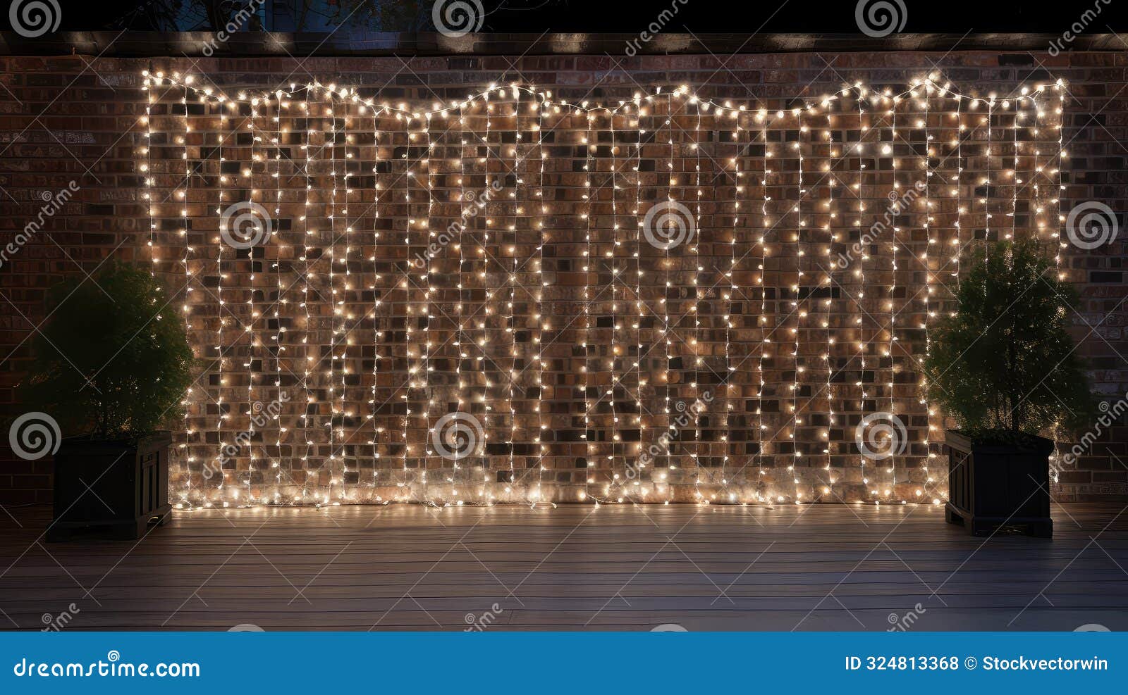 Wall Strings of Lights Frame Stock Illustration - Illustration of ...