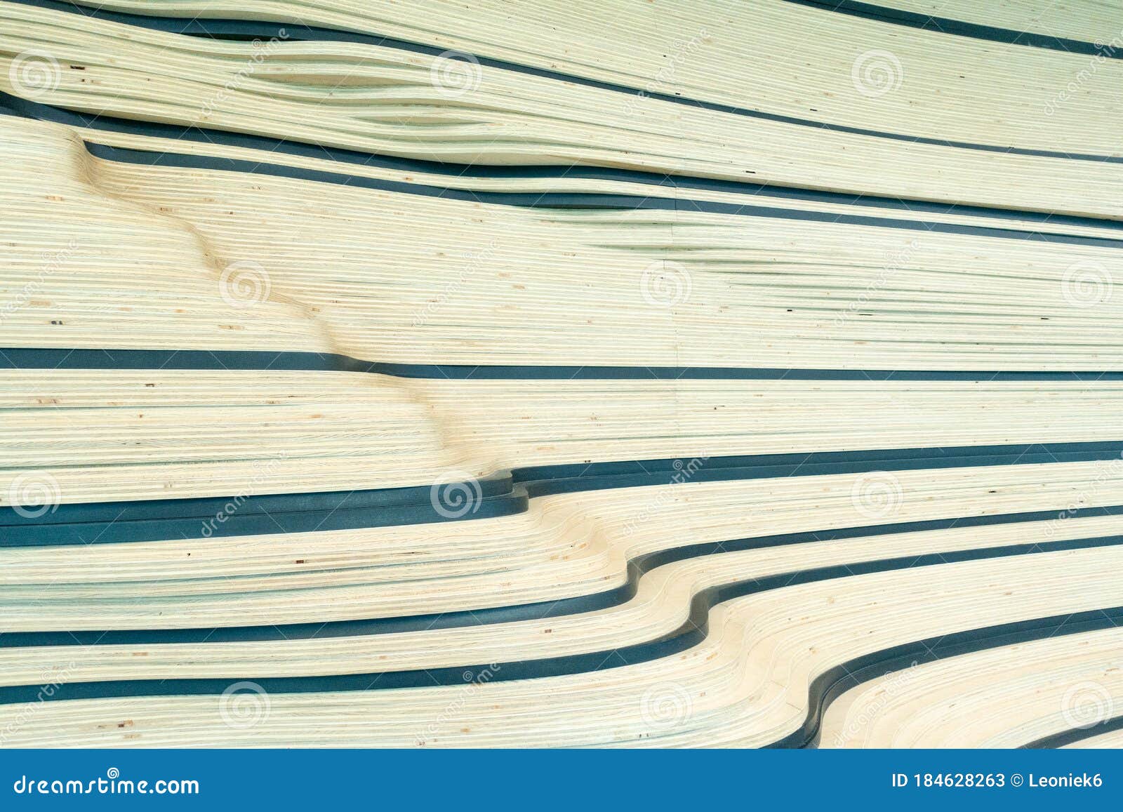 Wall Structure of Wood with Wave Pattern in Horizontal Lines Stock ...