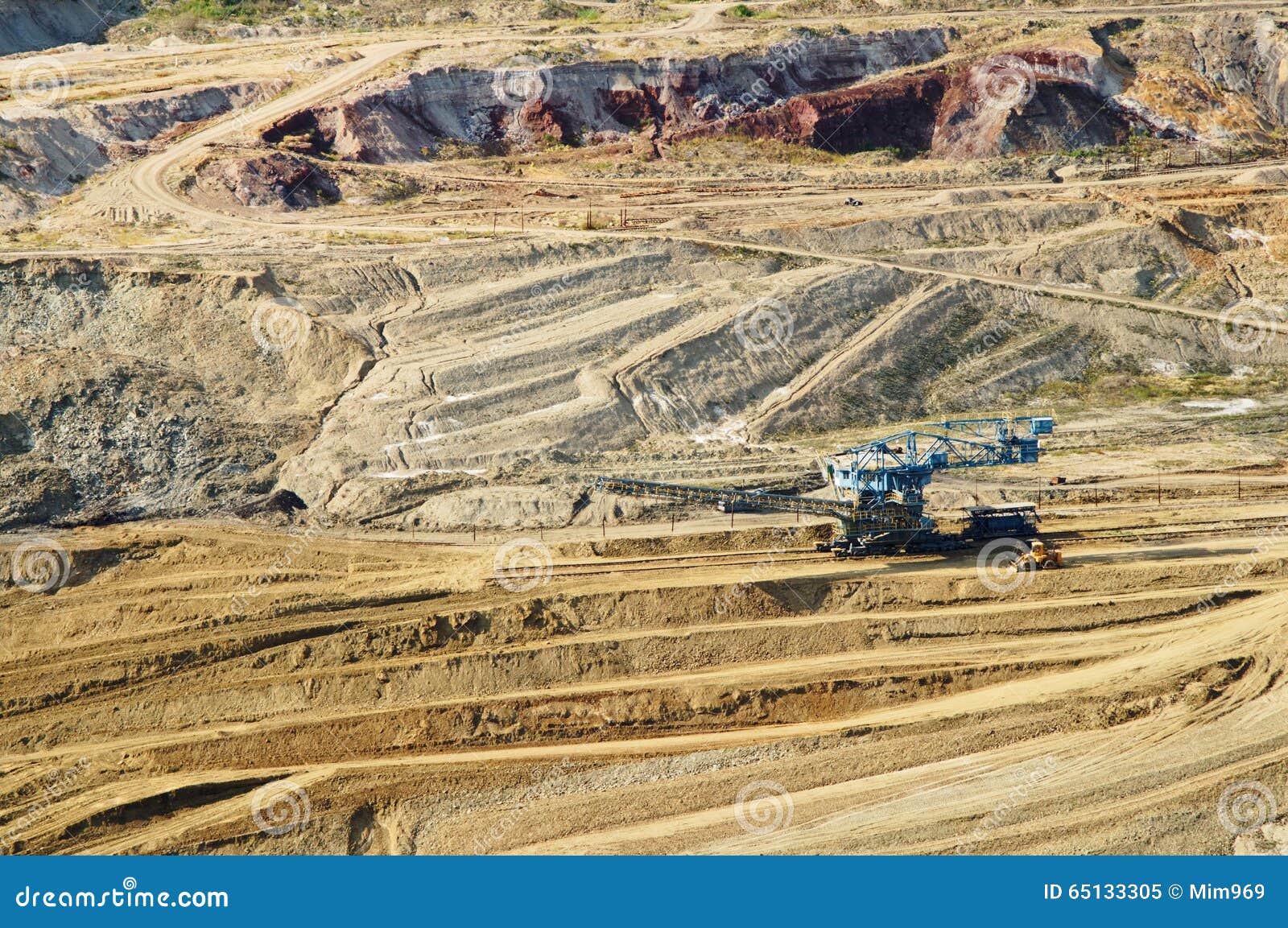 The Wall Surface Mine with Exposed Colored Minerals, the Pit Mining ...