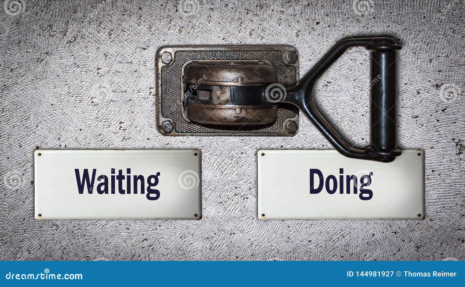 Wall Switch Doing Versus Waiting Stock Image - Image of solving, words ...