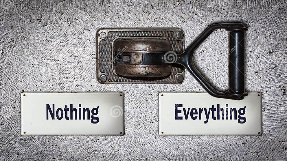 Wall Switch Everything Versus Nothing Stock Illustration - Illustration ...