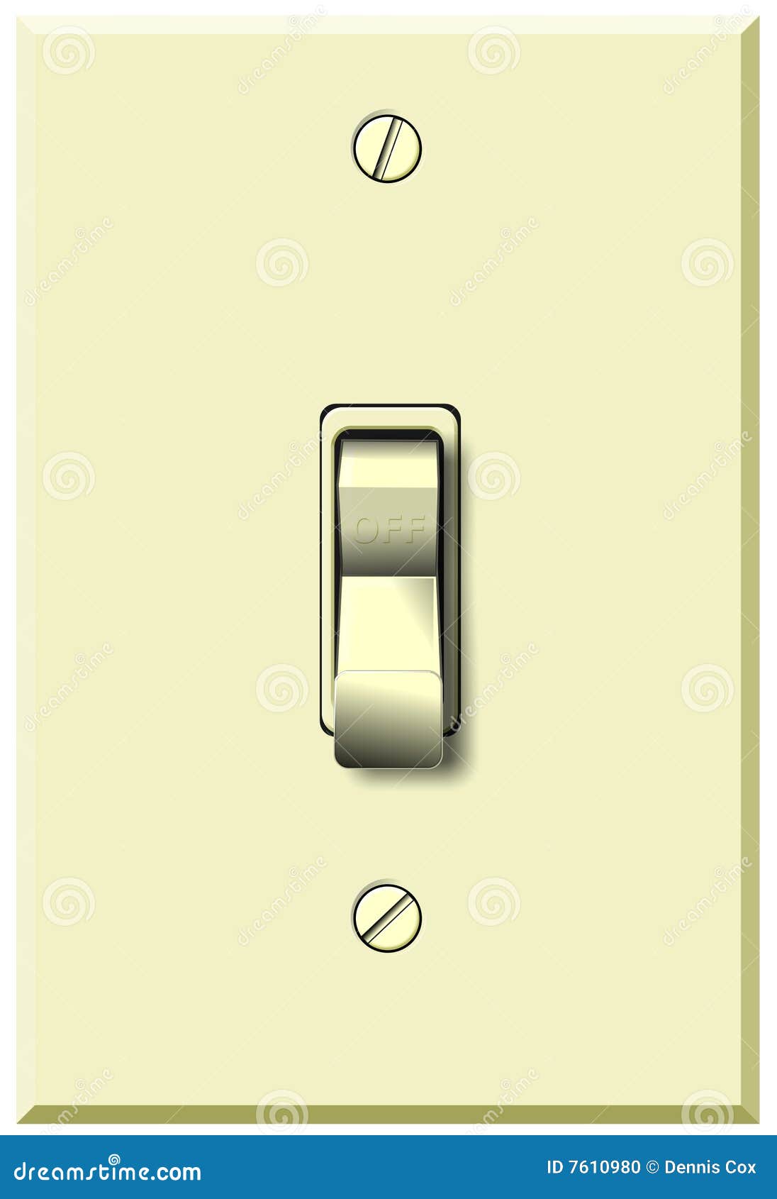 Wall Switch in Off Position Stock Illustration - Illustration of cover ...