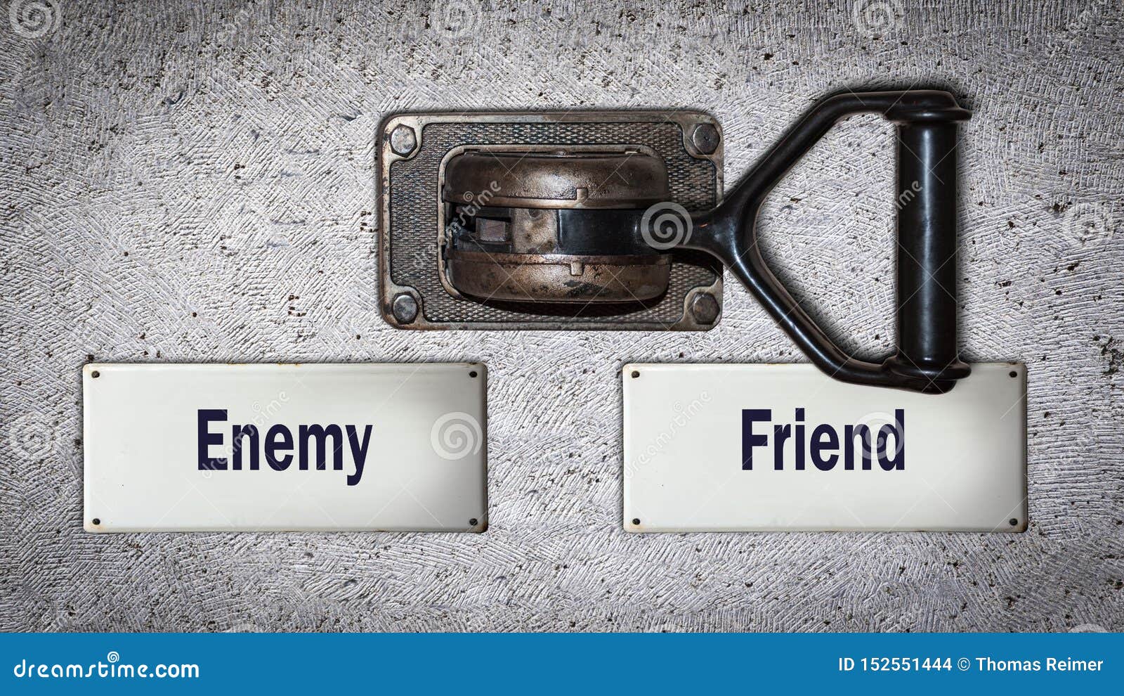 Wall Switch To Friend Versus Enemy Stock Photo - Image of empathy ...