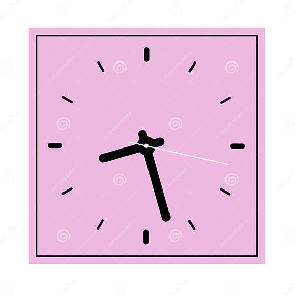 Wall or Table Square Clock. Vector Illustration. Classic Design Stock ...