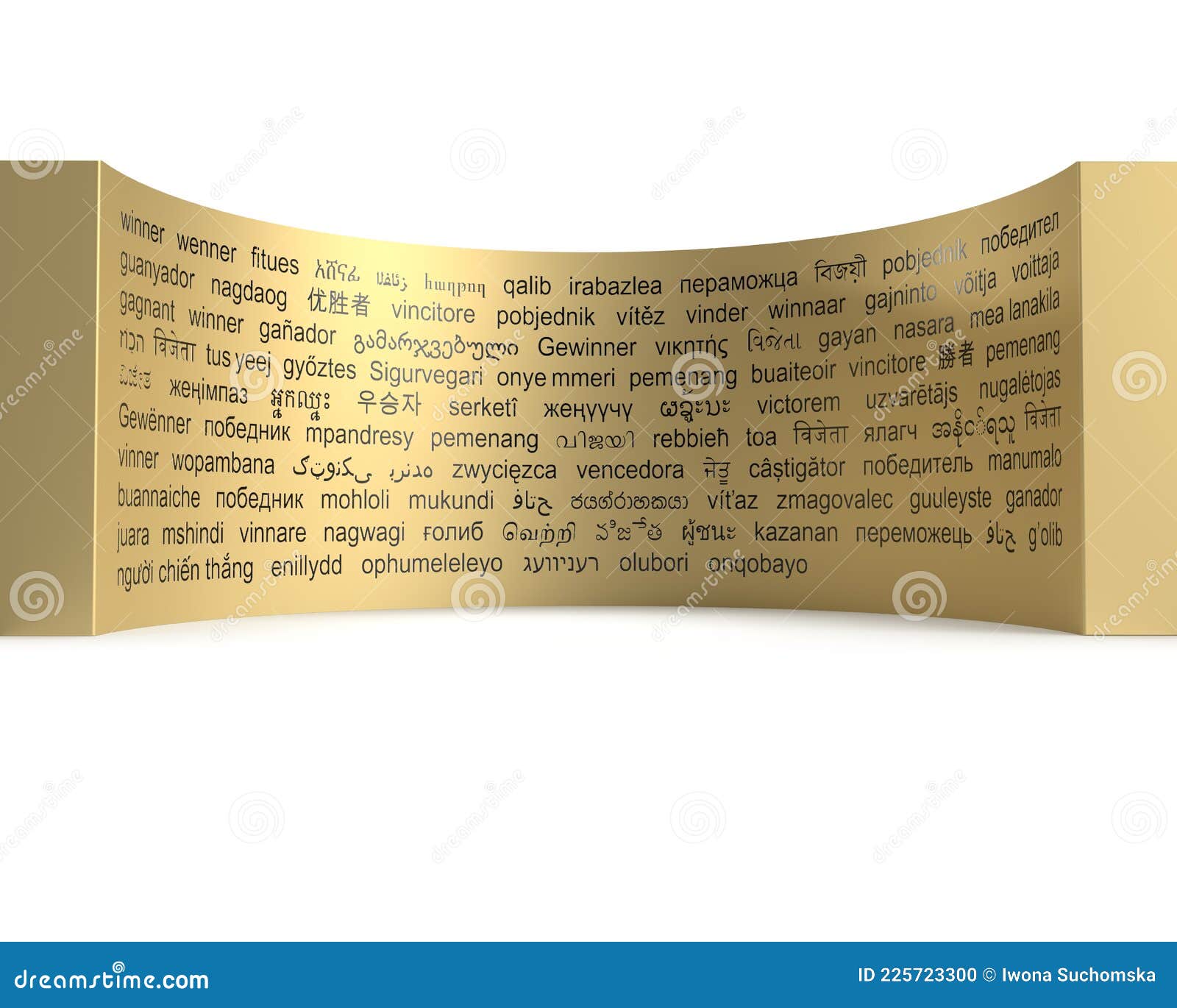 Wall with Text Winner in Different Languages As a Background or Banner ...