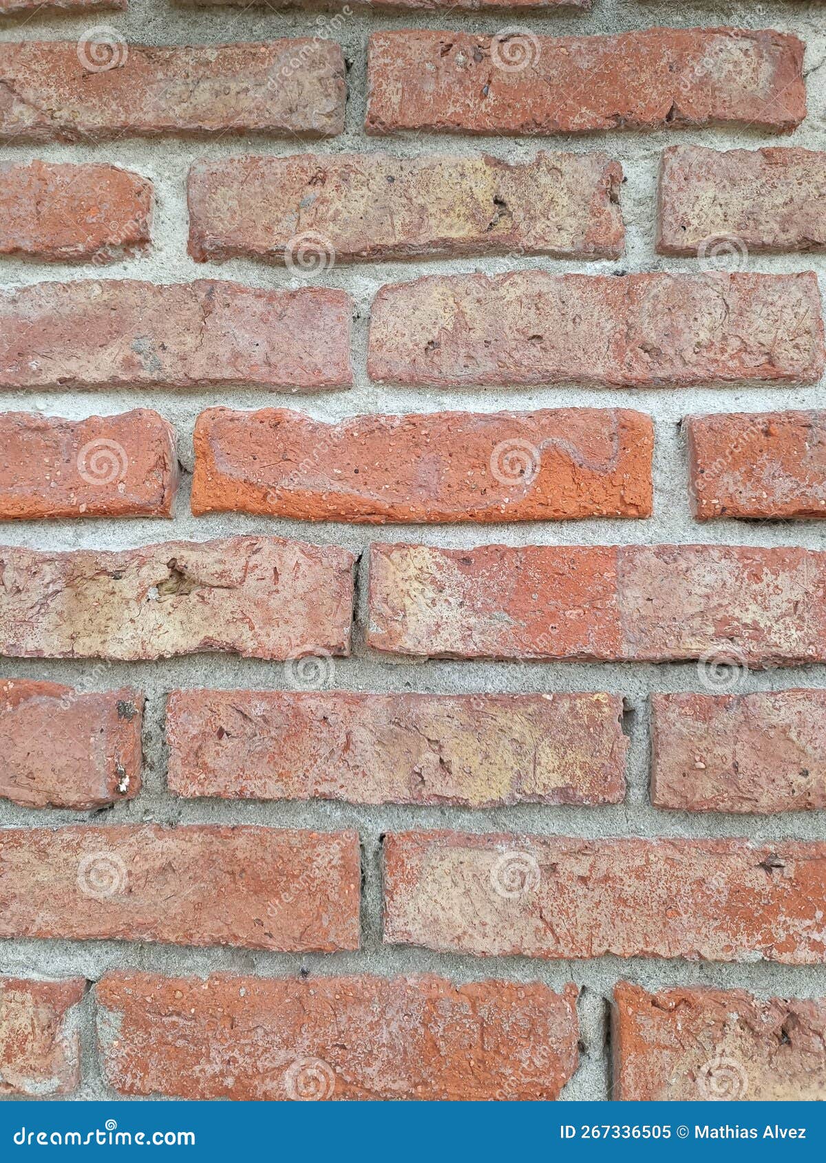 Wall Texture Built with Red and Orange Bricks Stock Image - Image of ...