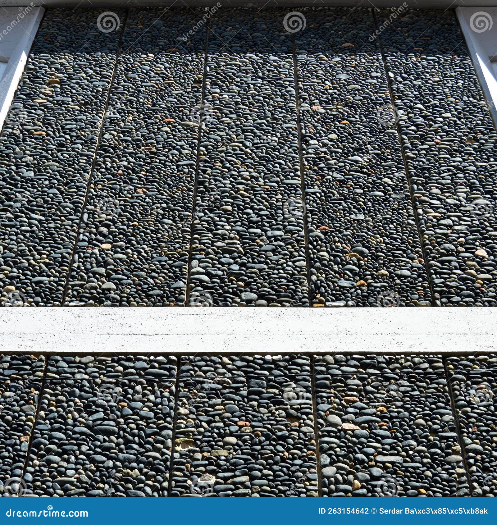 Wall Texture Decorated with Blue Pebbles, Pebbles Glued To the Wall ...