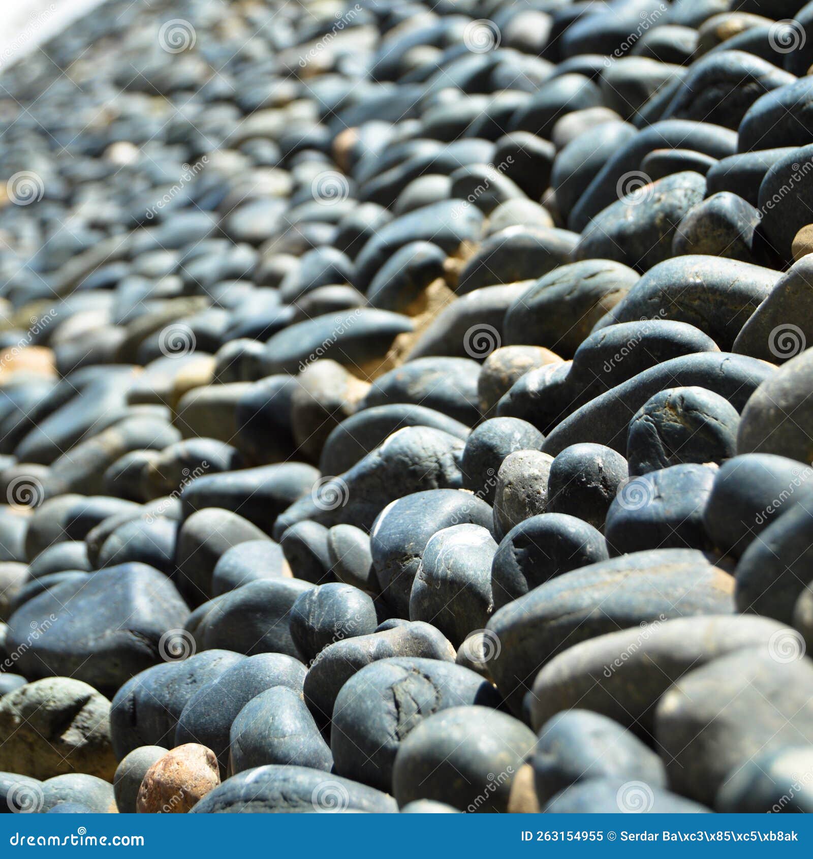 Wall Texture Decorated with Blue Pebbles, Pebbles Glued To the Wall ...