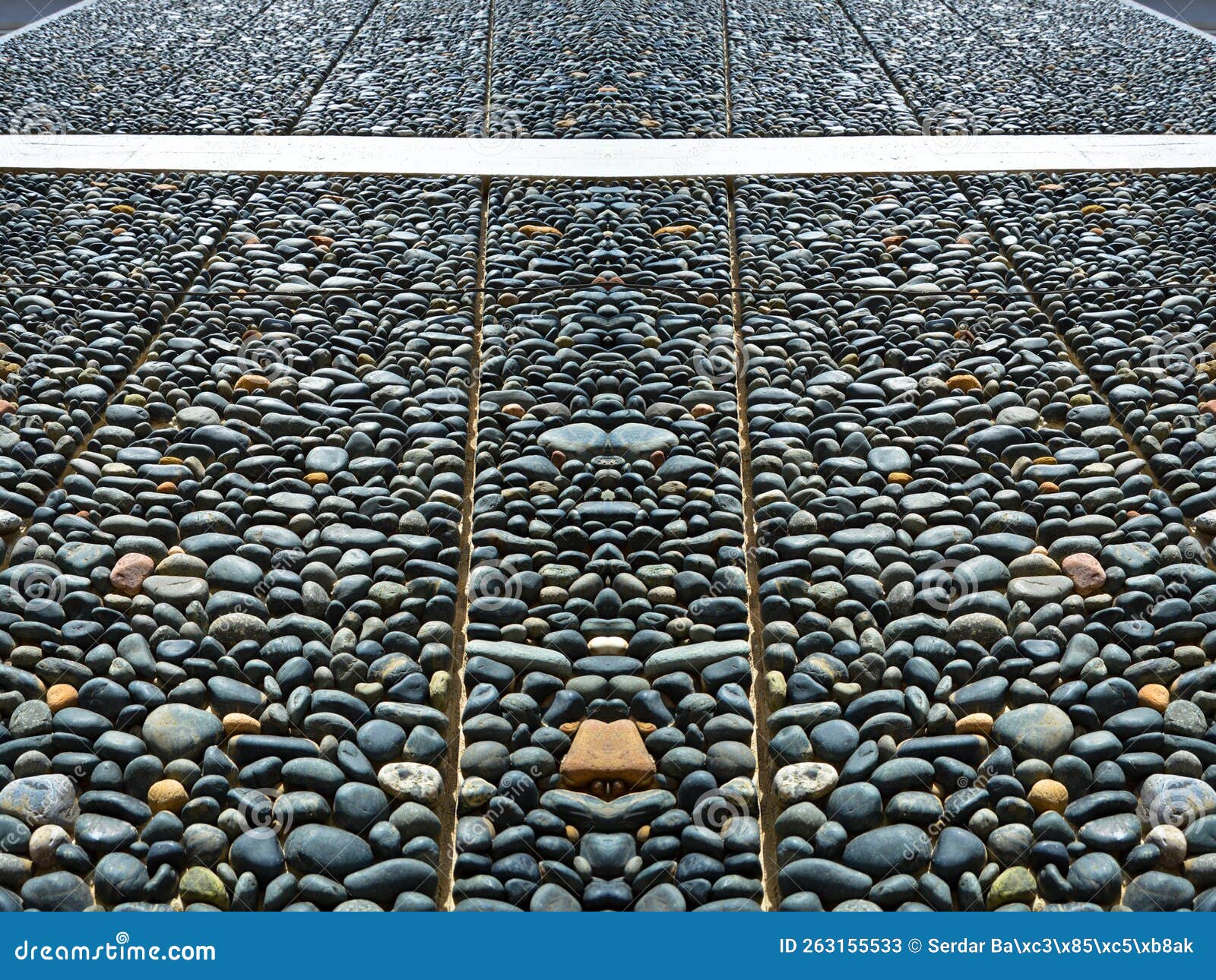 Wall Texture Decorated with Blue Pebbles, Pebbles Glued To the Wall ...