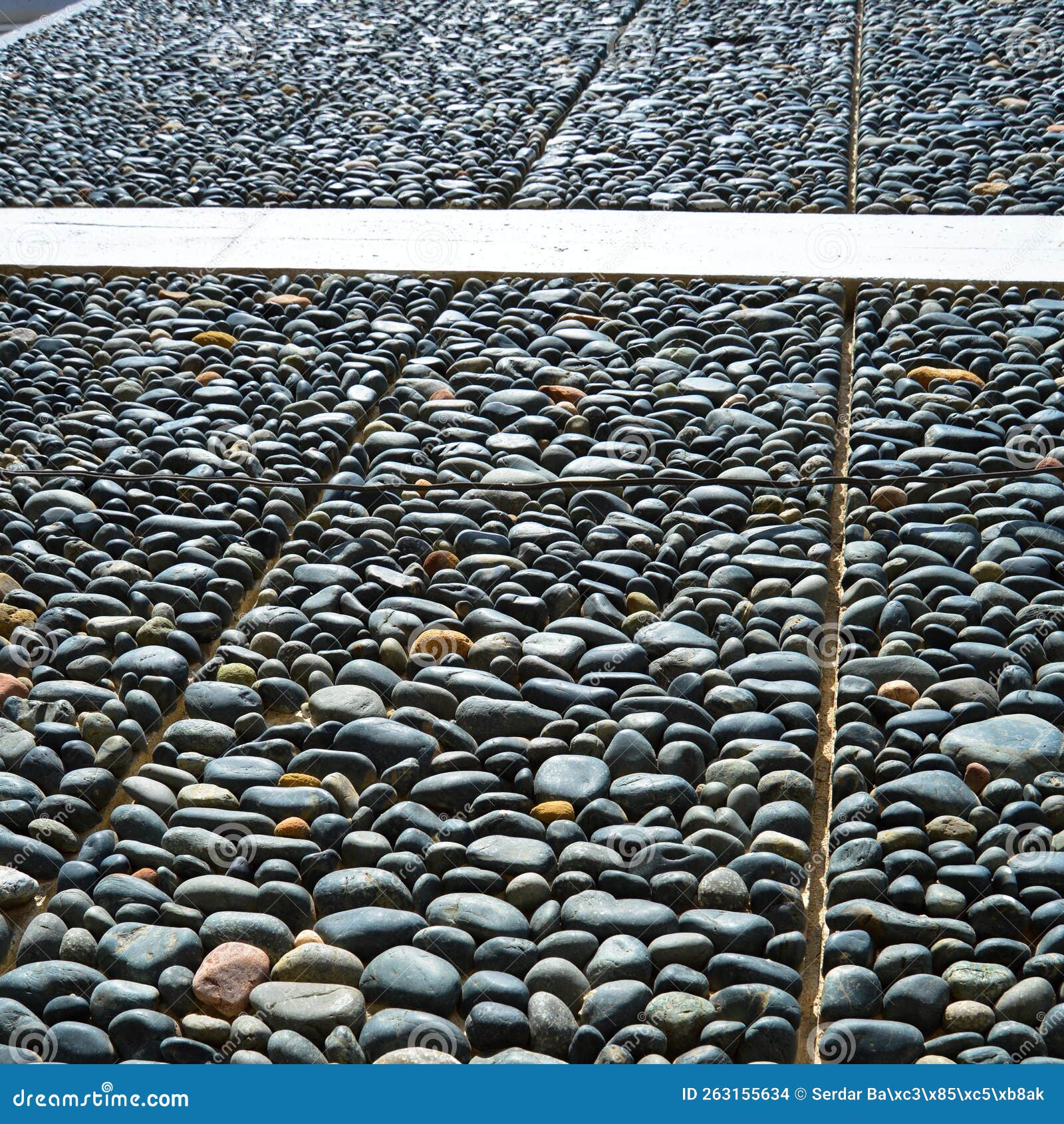 Wall Texture Decorated with Blue Pebbles, Pebbles Glued To the Wall ...