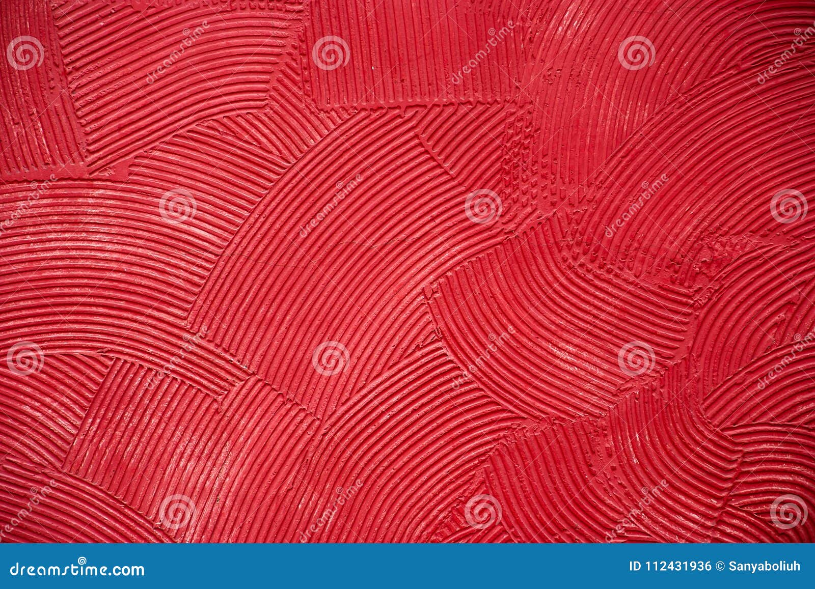 Wall Texture with a Deep Circular Dabs of Putty, Covered with Red Paint ...