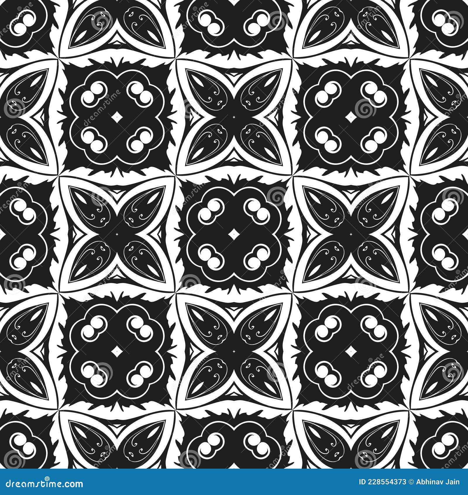 Wall Texture Seamless Vector Pattern. Black and White Pattern Vector ...