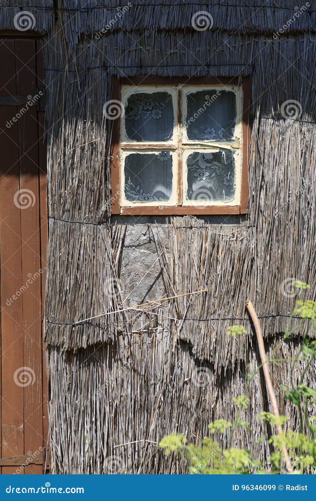 Wall of thatched hut stock image. Image of cottage, chalet - 96346099