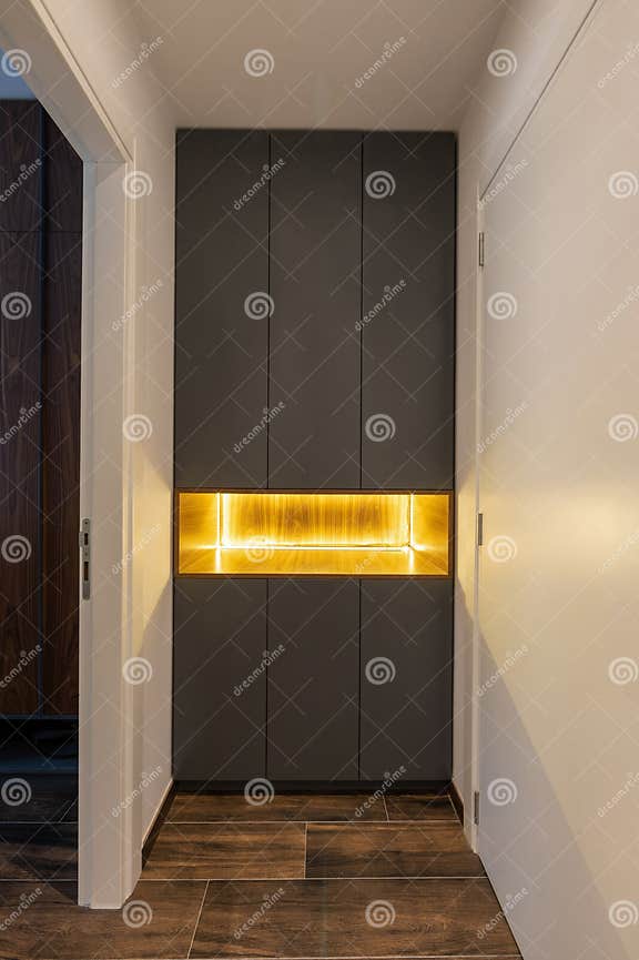 Wall To Wall Floor To Ceiling Corridor Shelf Stock Image - Image of ...