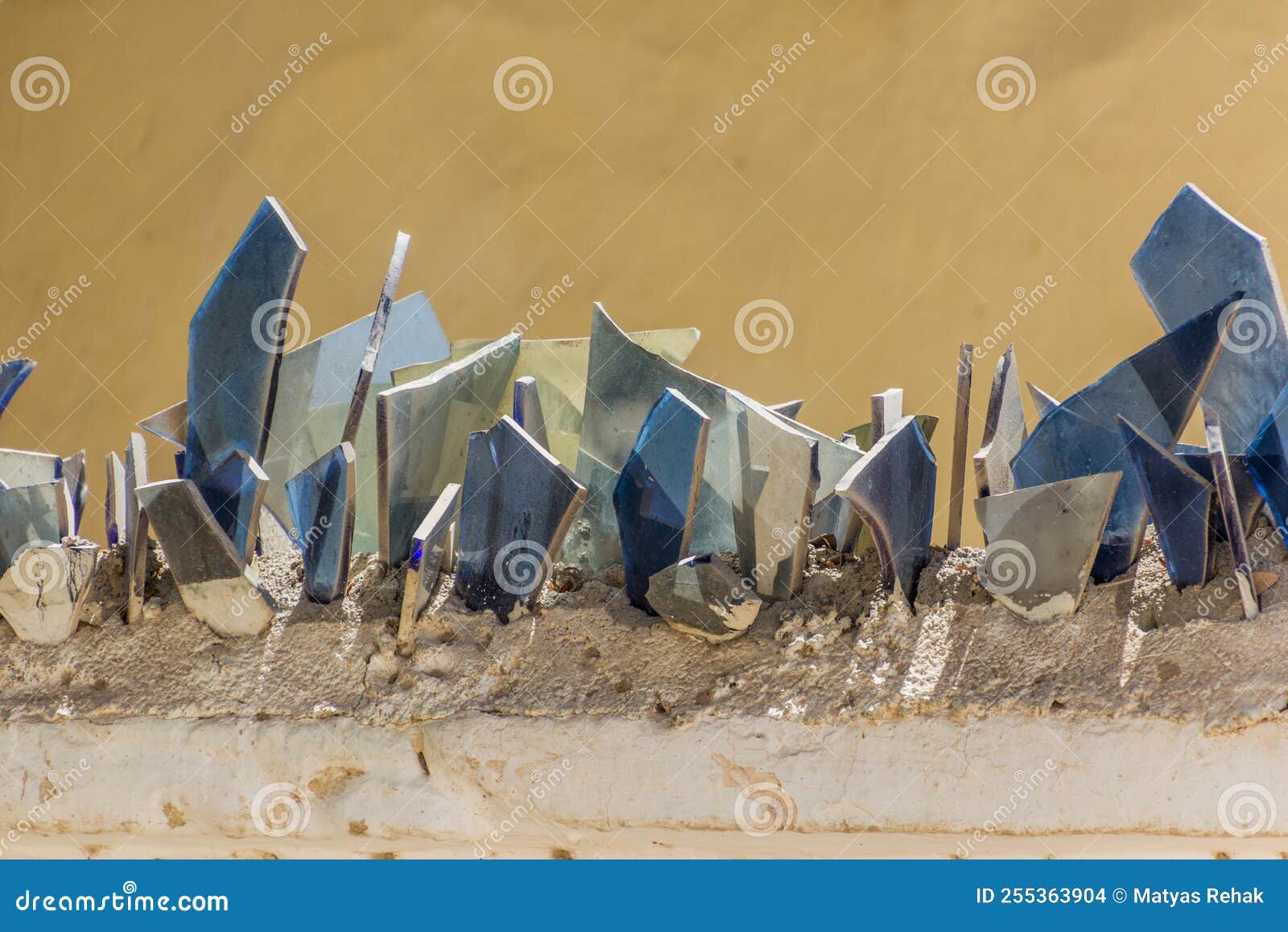 Wall Topped with Sharp Shards for the Protection Against Intrude Stock ...