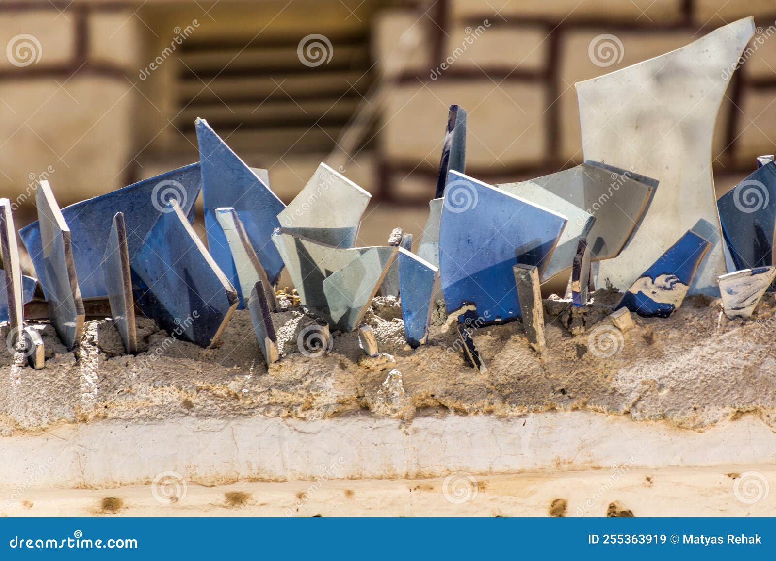 Wall Topped with Sharp Shards for the Protection Against Intrude Stock ...
