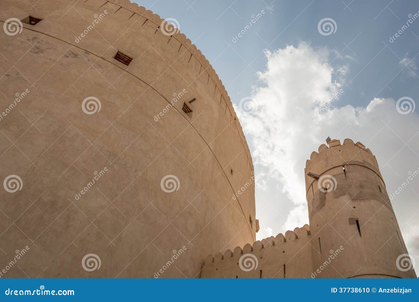 Wall and Tower of a Desert Fort Stock Photo - Image of desert, fortress ...