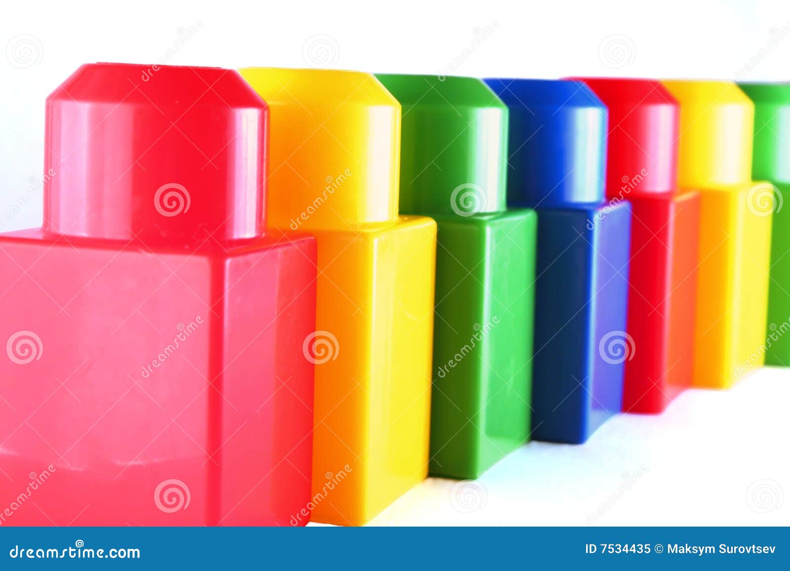 Wall from toy blocks stock image. Image of numeracy, blue - 7534435