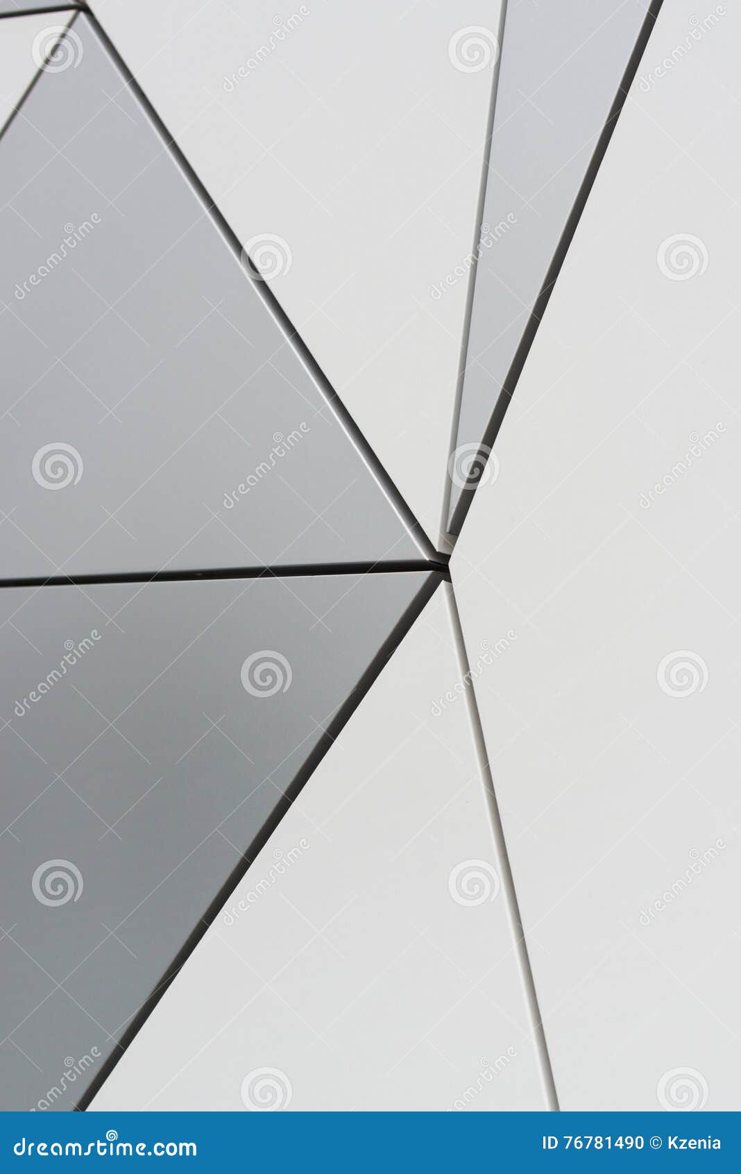 Wall of Triangular Composite Panels Stock Photo - Image of glass ...