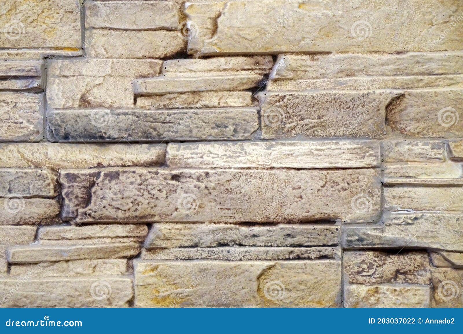 Wall Trimmed with Beige Natural Stone Texture for Background Stock ...